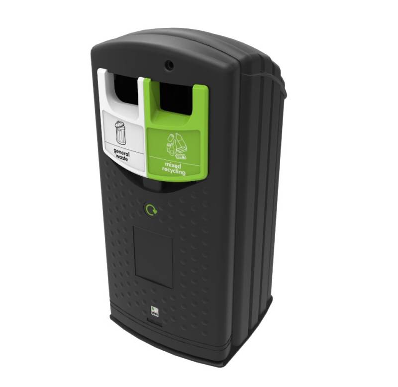 Envirobank Split 180 Recycling Bin | 2x 90 Litres | Leafield Environmental