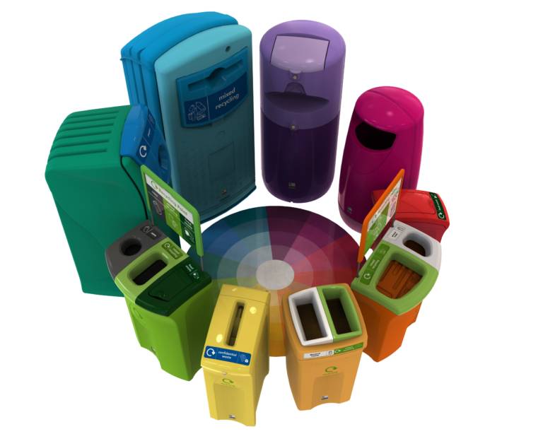 Coloured Bins Reinforce Branding Leafield Recycle Brand Image